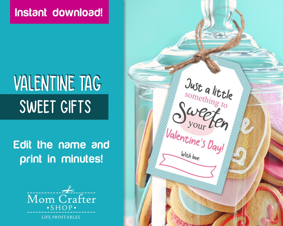 Valentine's Tags Editable Sweet Treats Tag Valentines Gift Instant ...