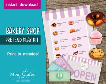 Pretend Play Bakery Printable Set - Etsy