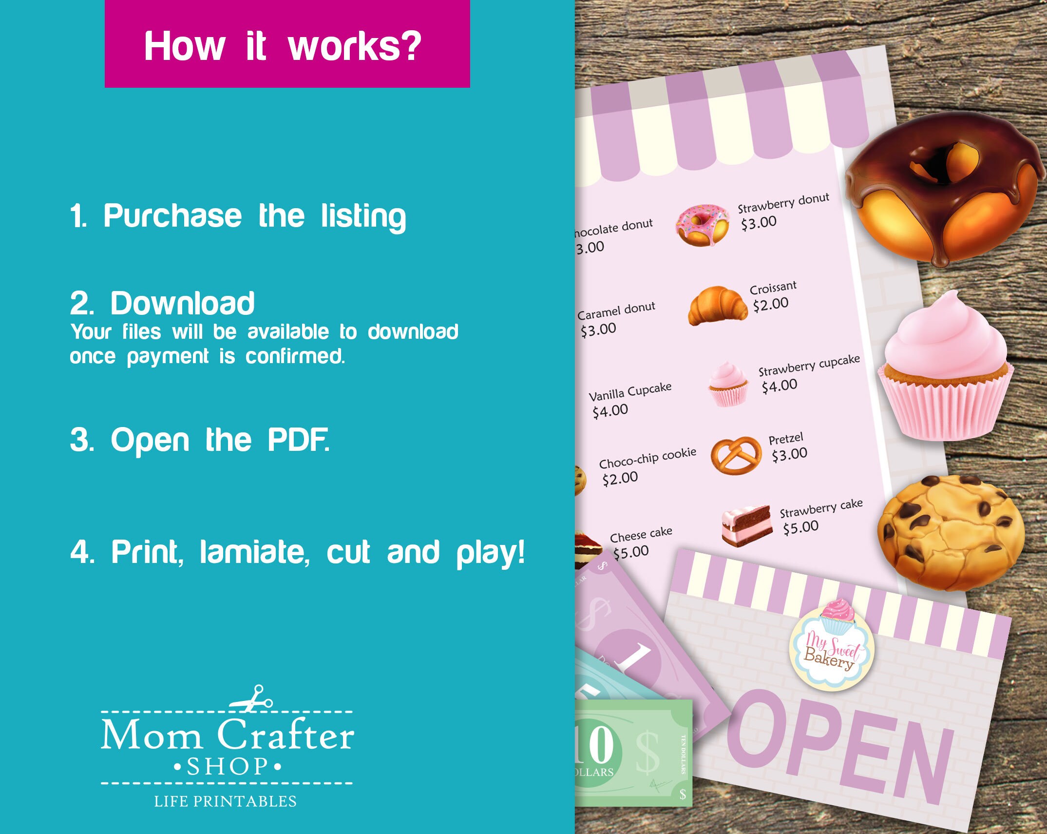 Pretend Play Bakery Set | Printable | Instant Download Play Set ...