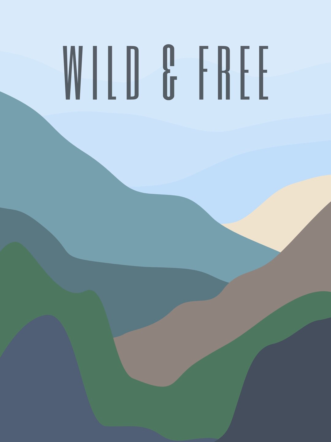 Wild & Free Digital Print - Etsy