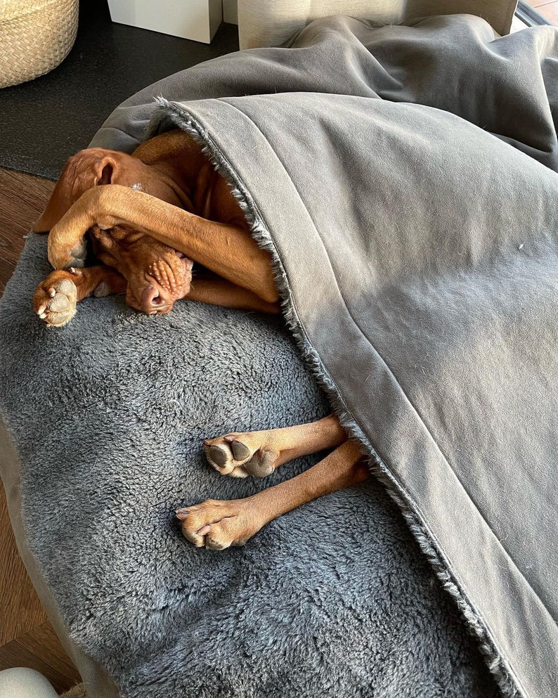 Large Dog Bed Cave Plush Round Donut Bed Crate With Cover - Etsy