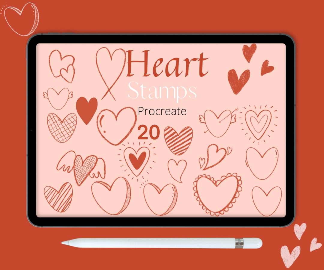 Procreate Heart Stamps Procreate Doodle Stamps Digital Brush Stamps - Etsy