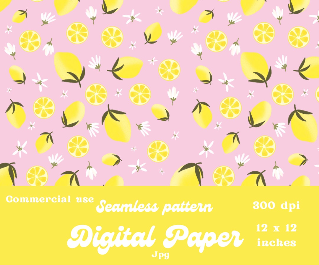 Lemon Digital Paper Commercial Use Craft Paper Scrapbooking Product ...