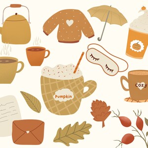 Cute Autumn Clipart Fall Png Elements 300dpi 30 Clip Art Pumpkin Pie ...