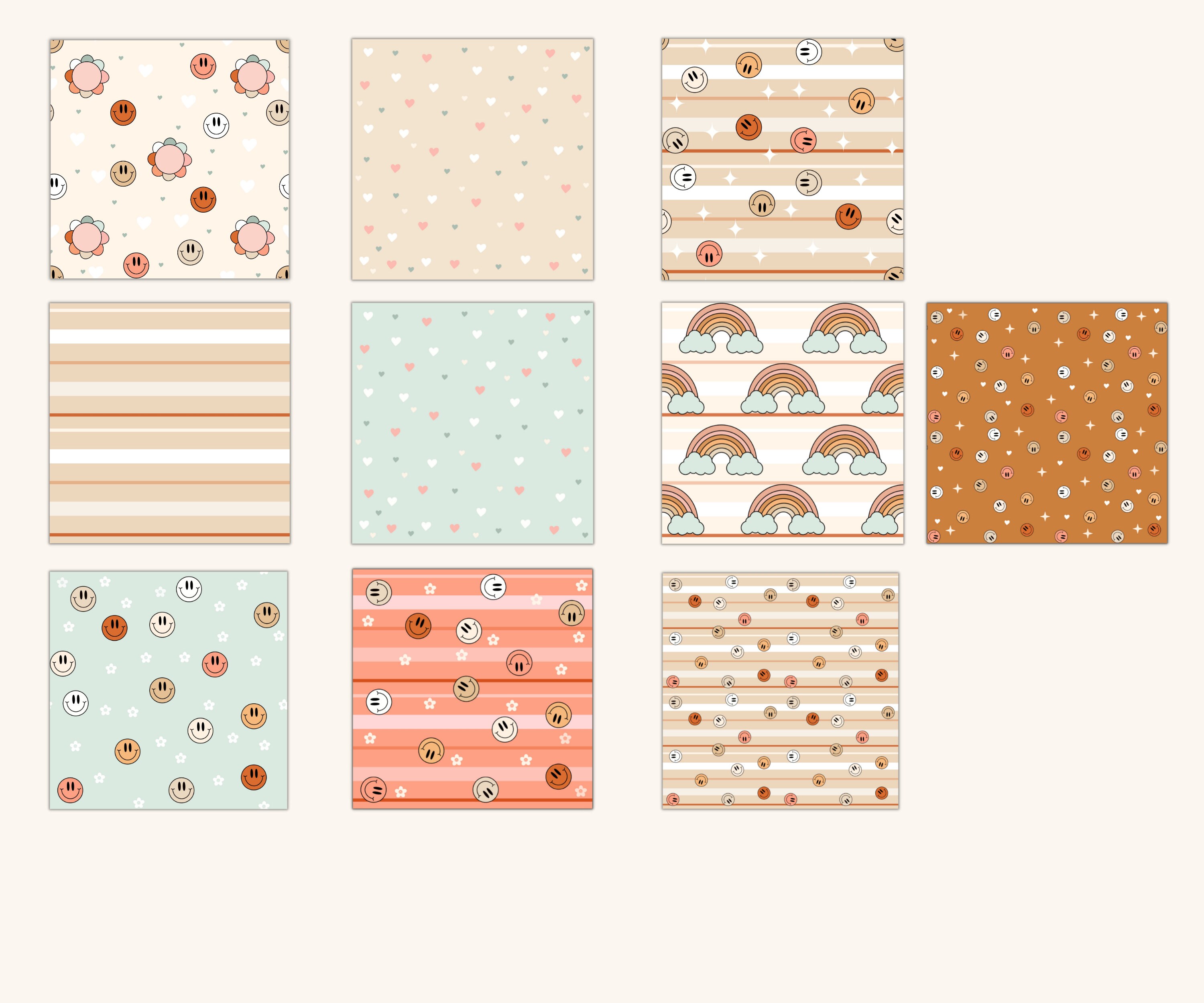 Groovy Y2K Digital Paper, Pastell Peachy Seamless Pattern Commercial ...