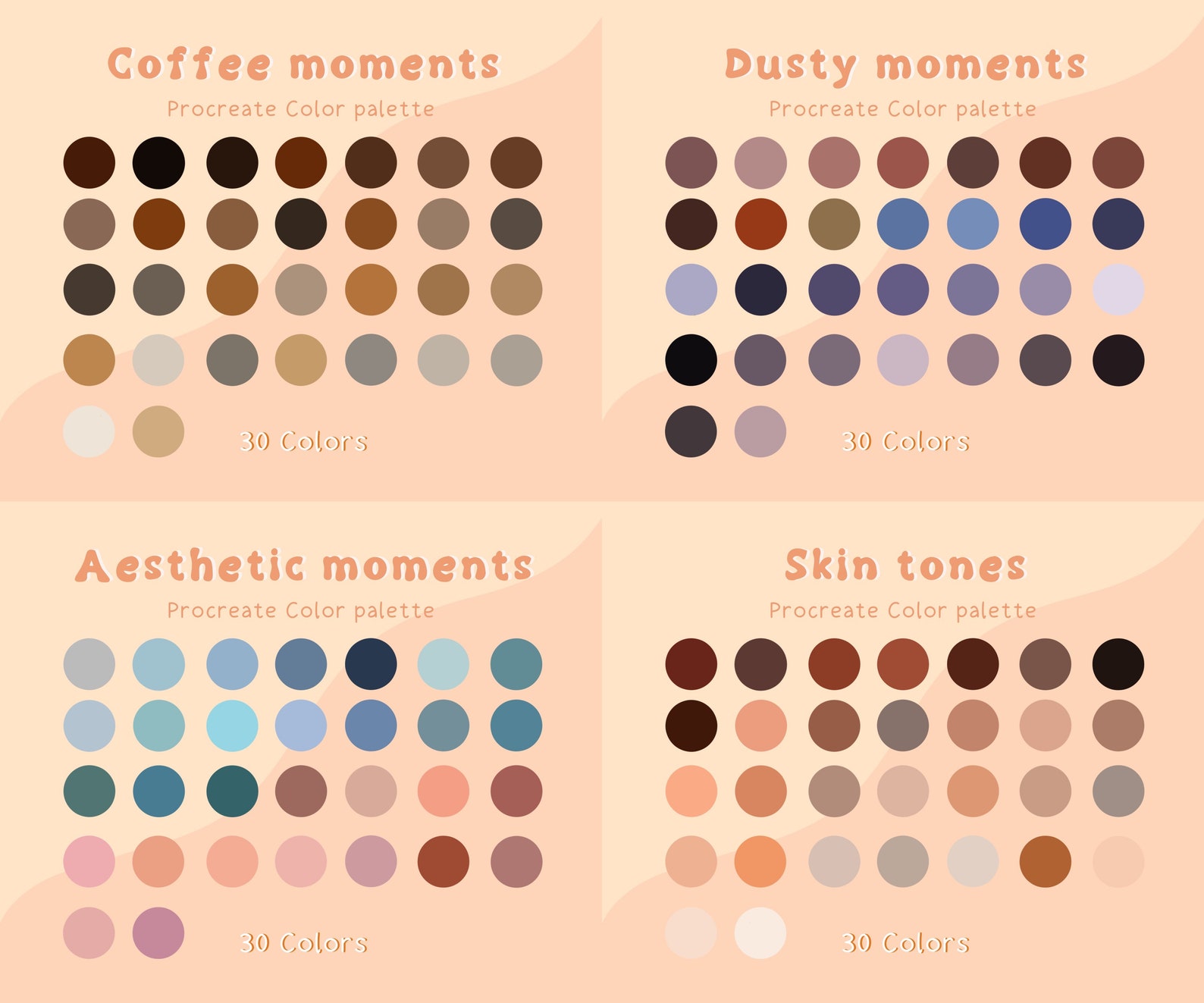 Mega Color Palette Bundle Procreate 450 Colors 15 Palettes - Etsy