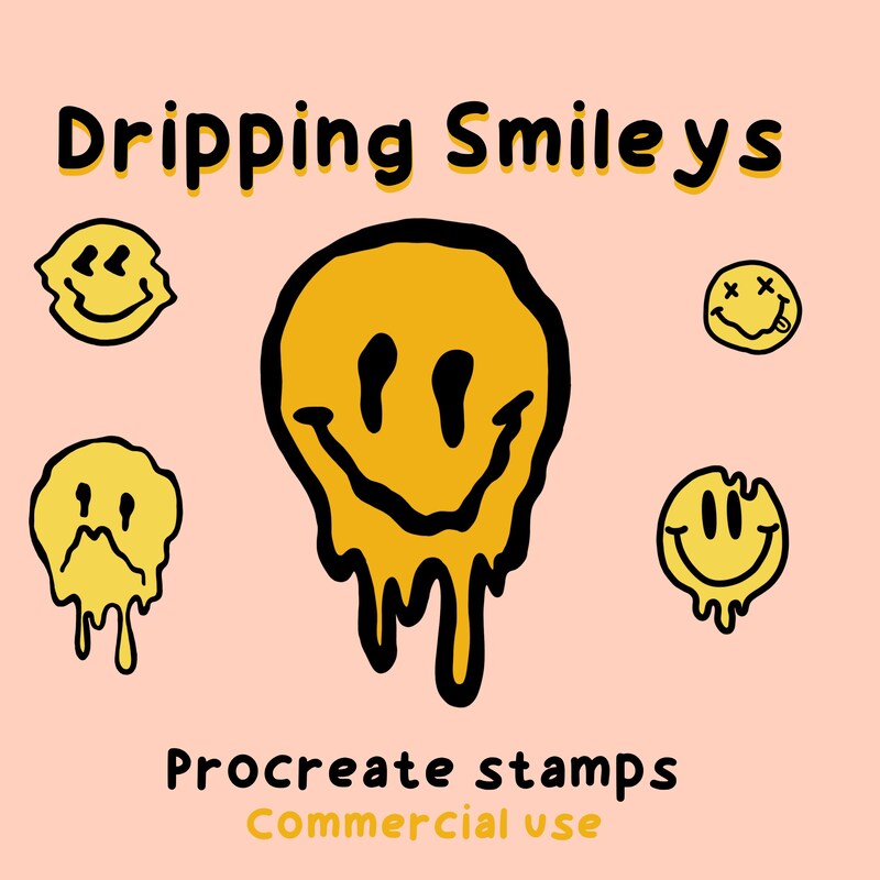 Dripping Smiley Face - Etsy