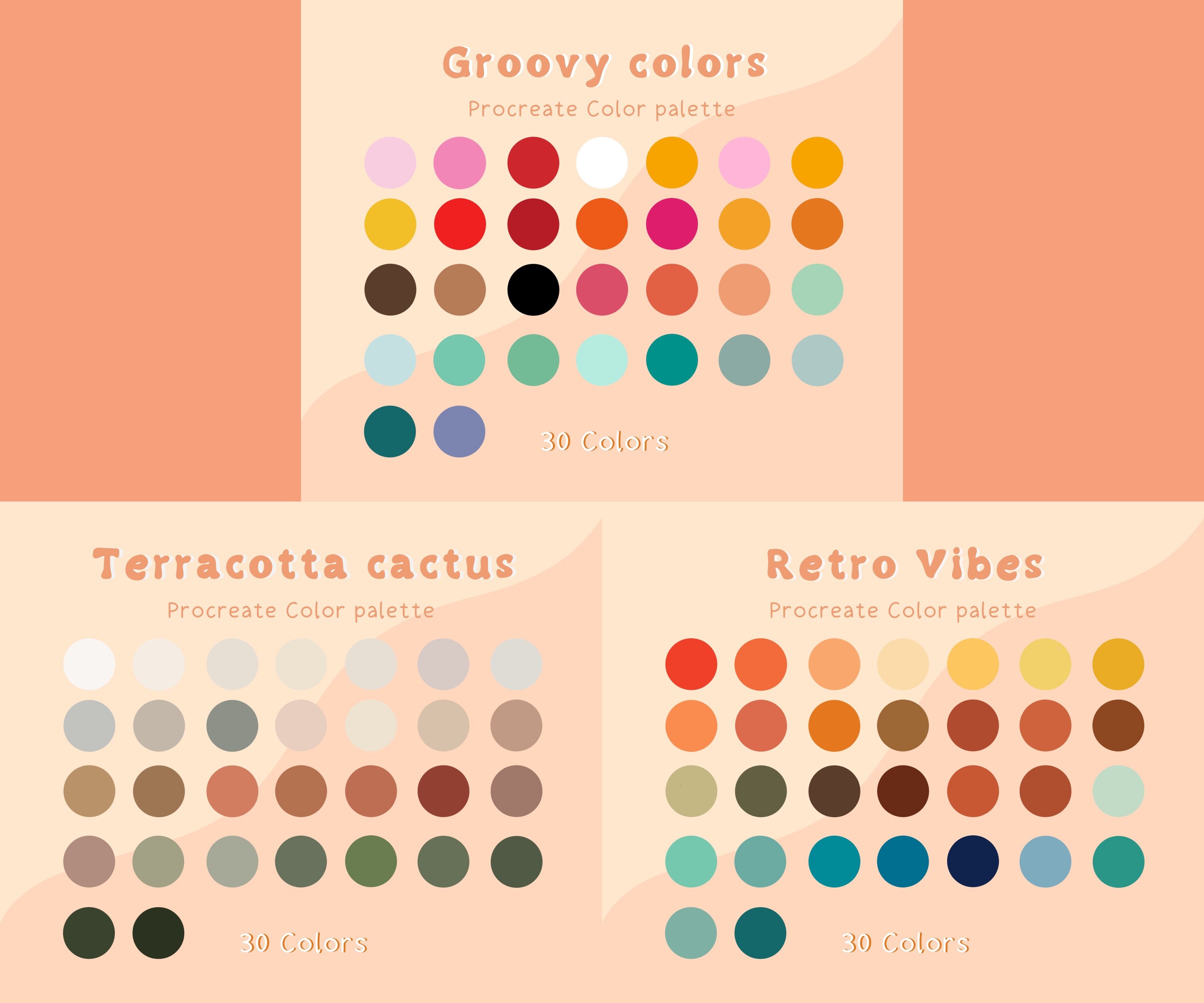 XXL Color Palette Bundle Procreate 720 Colors 24 Palettes Swatches ...