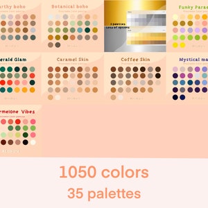 XXL Color Palette Bundle Procreate 1050 Colors 35 Palettes Swatches ...