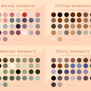 Procreate Color Palette Bundle 270 Colors 9 Palettes Digital Swatches ...