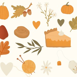 Cute Autumn Clipart Fall Png Elements 300dpi 30 Clip Art Pumpkin Pie ...