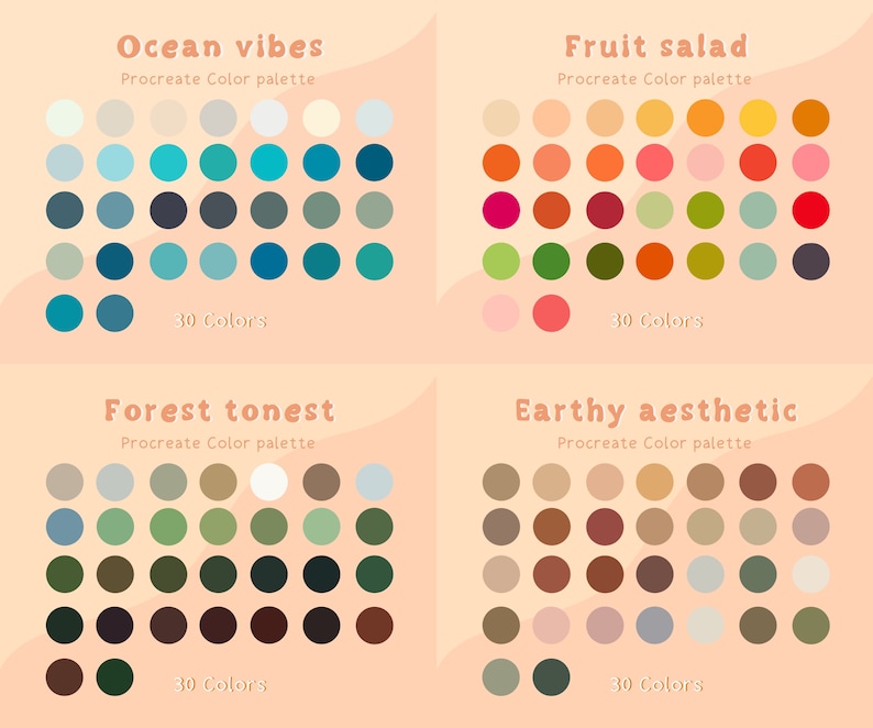 Mega Color Palette Bundle Procreate 450 Colors 15 Palettes - Etsy