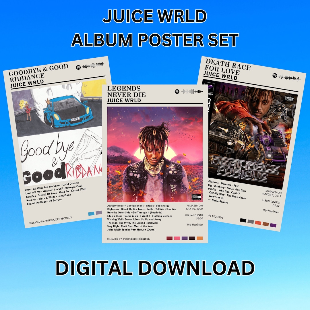 Juice Wrld Album Poster Set Juice Wrld Album Cover Juice Wrld Wall Art ...