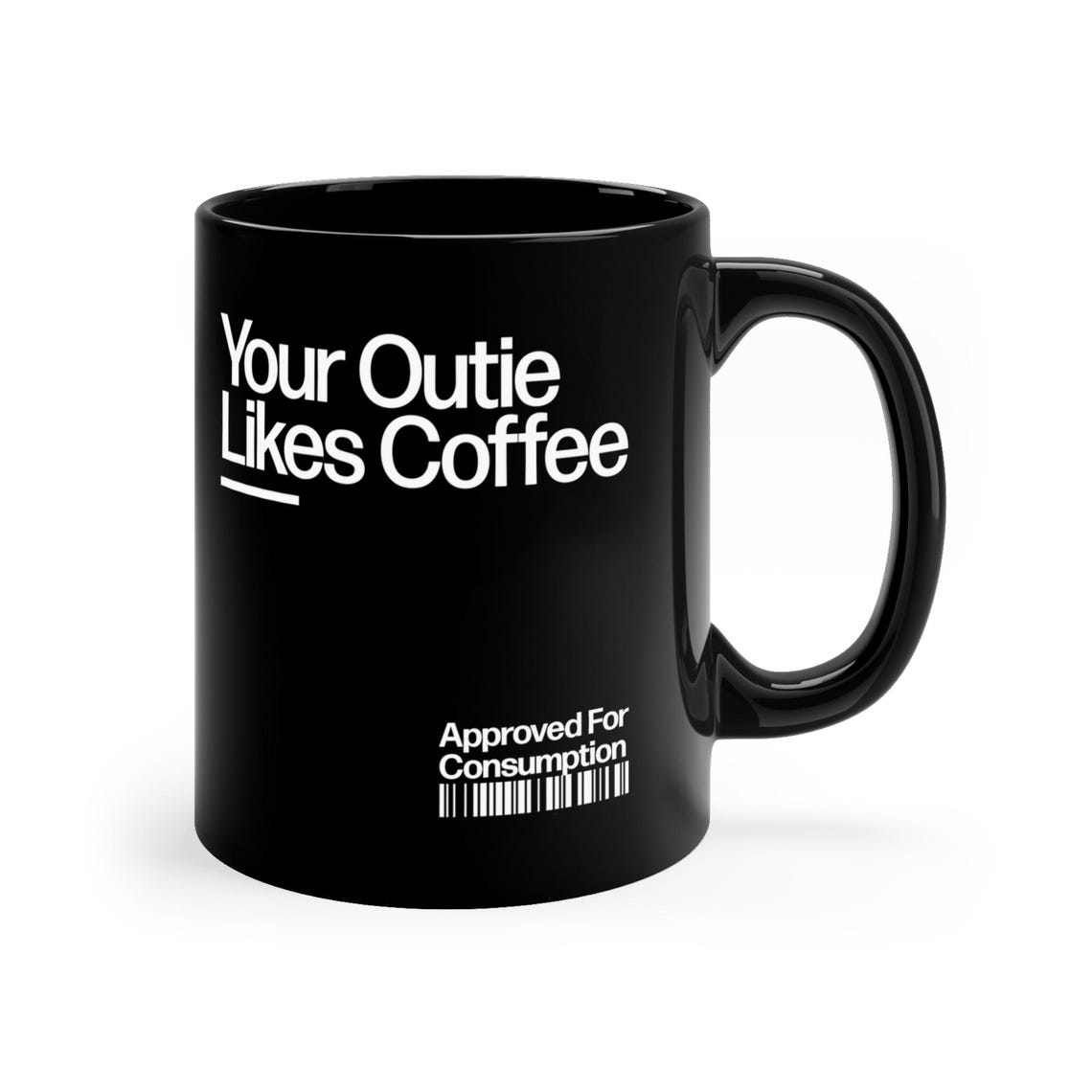 Your Outie Likes Coffee Mug - Black Minimalist Office Mug - Etsy