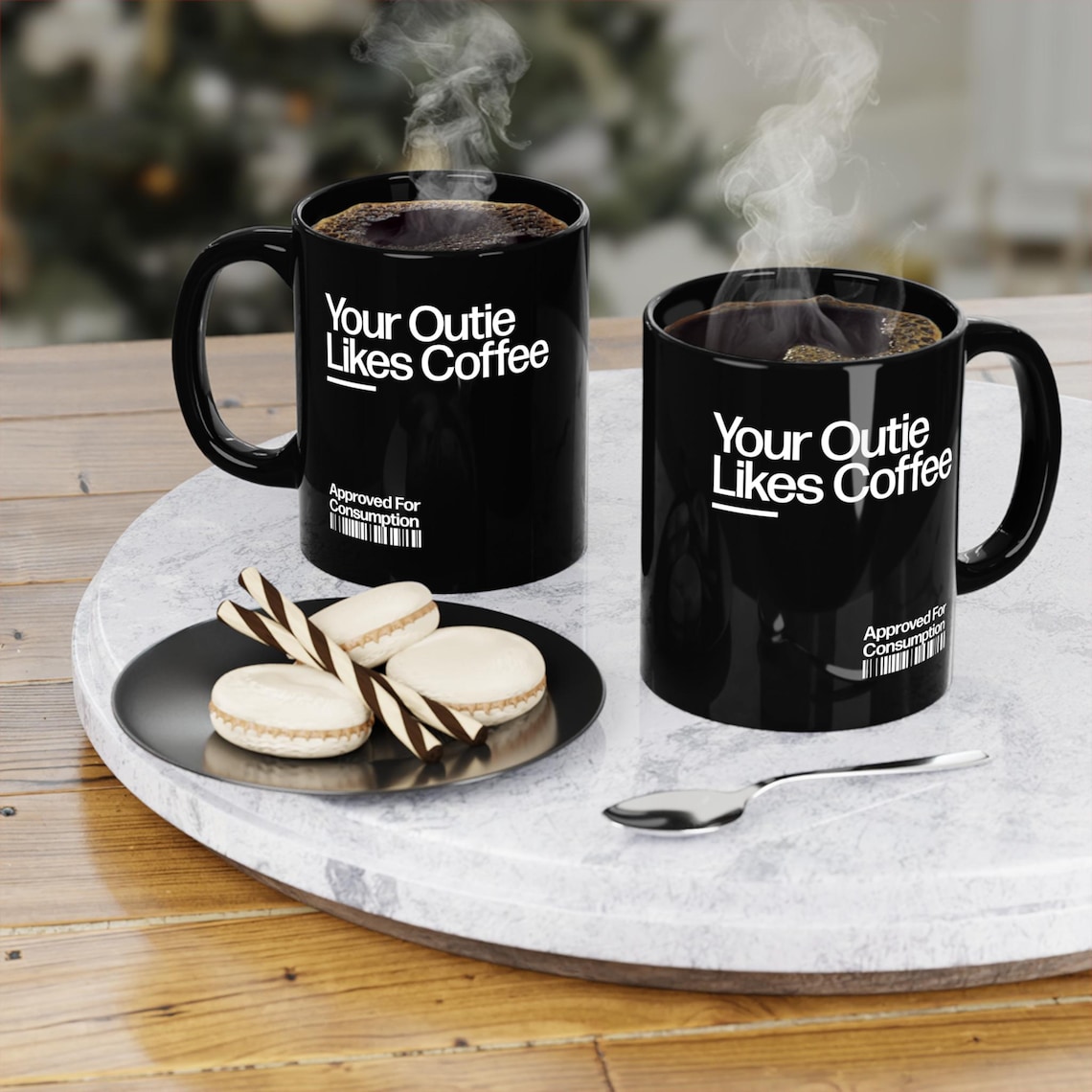 Your Outie Likes Coffee Mug - Black Minimalist Office Mug - Etsy