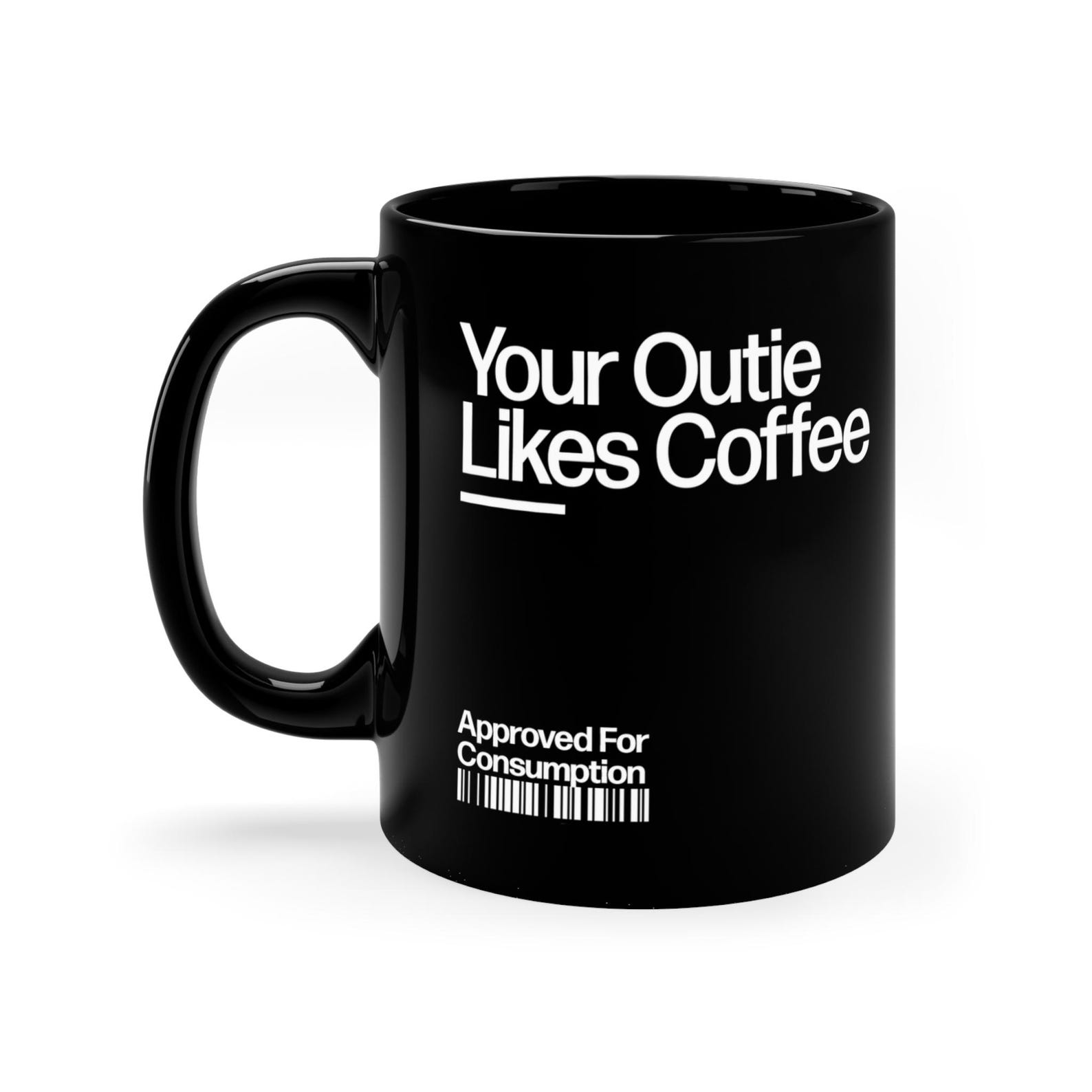 Your Outie Likes Coffee Mug - Black Minimalist Office Mug - Etsy