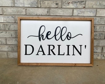 Hello Darlin Sign - Etsy