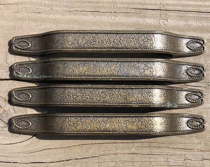 Antique Brass Bronze Finish Drawer Pulls Mid Century Sets of 3, Vintage ...