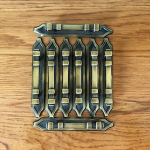 Vintage Brass Finish Drawer Pulls With Backplates SETS OF 2, Dresser ...