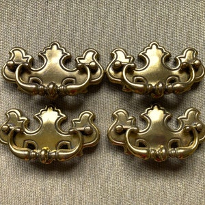 Vintage Brass Finish Chippendale Drawer Pulls 3 AVAILABLE, Drop Bail ...