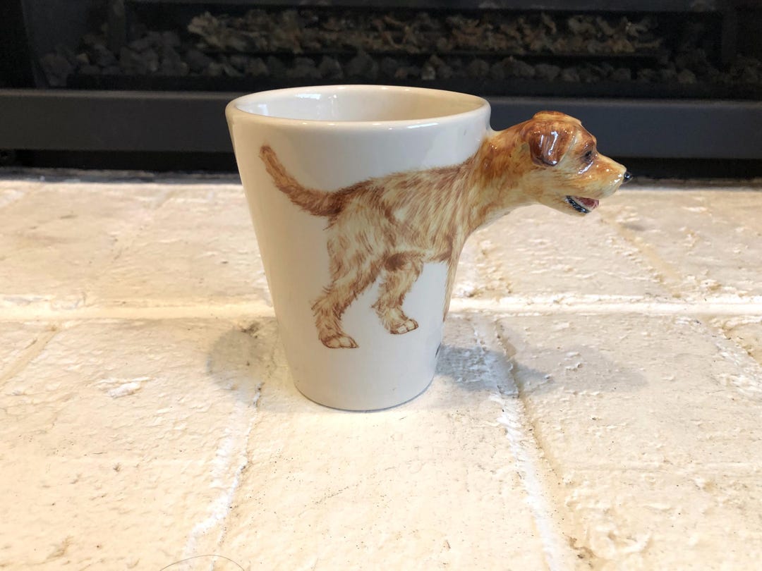 Vintage Dog Coffee Mug Border Terrier 3D, Blue Witch Design, Ceramic ...