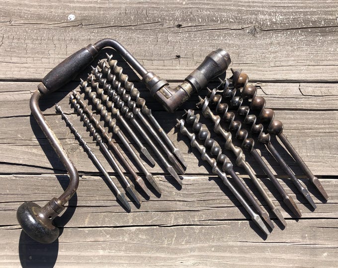 Vintage Stanley No 923-10 IN Auger Bit Brace Vintage Wood Drill Driver ...
