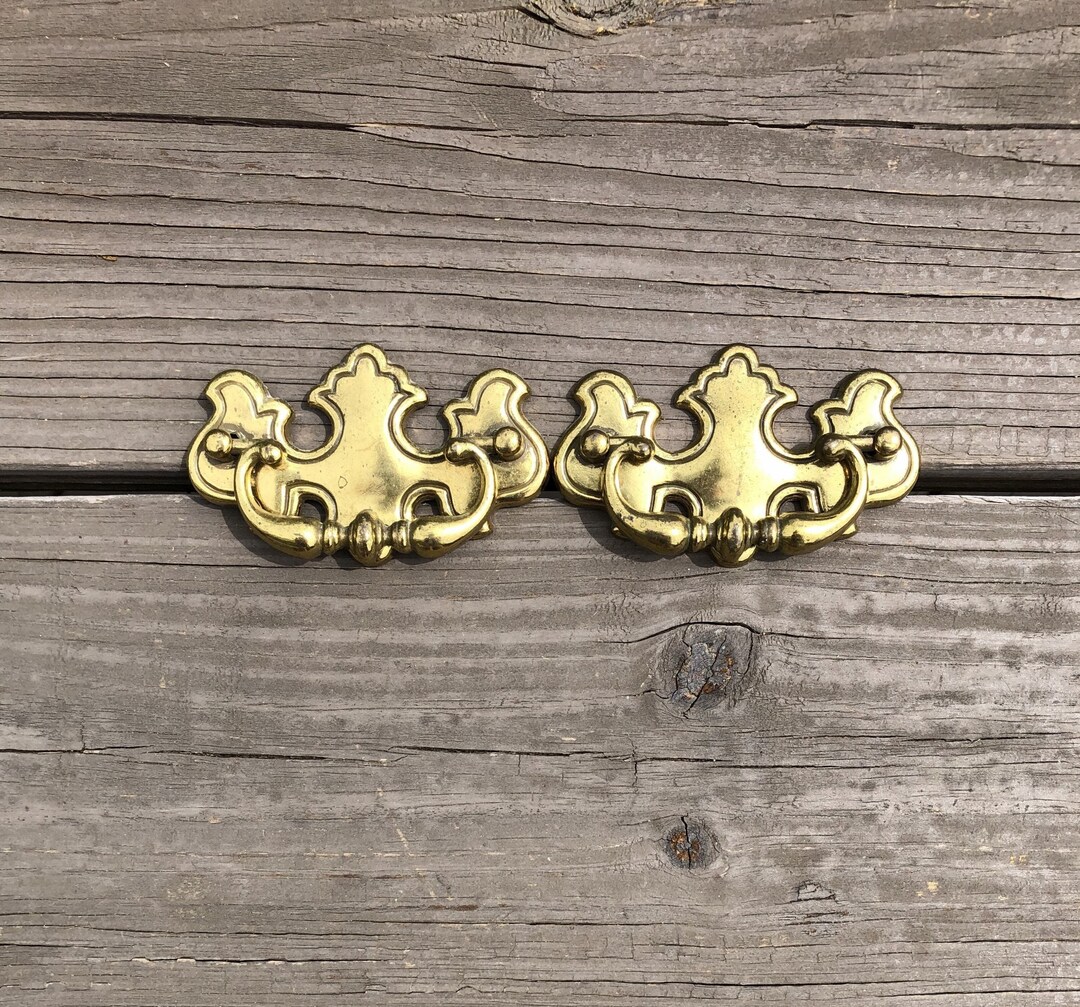 Vintage Brass Finish Chippendale Drawer Pulls 11 AVAILABLE, Drop Bail ...