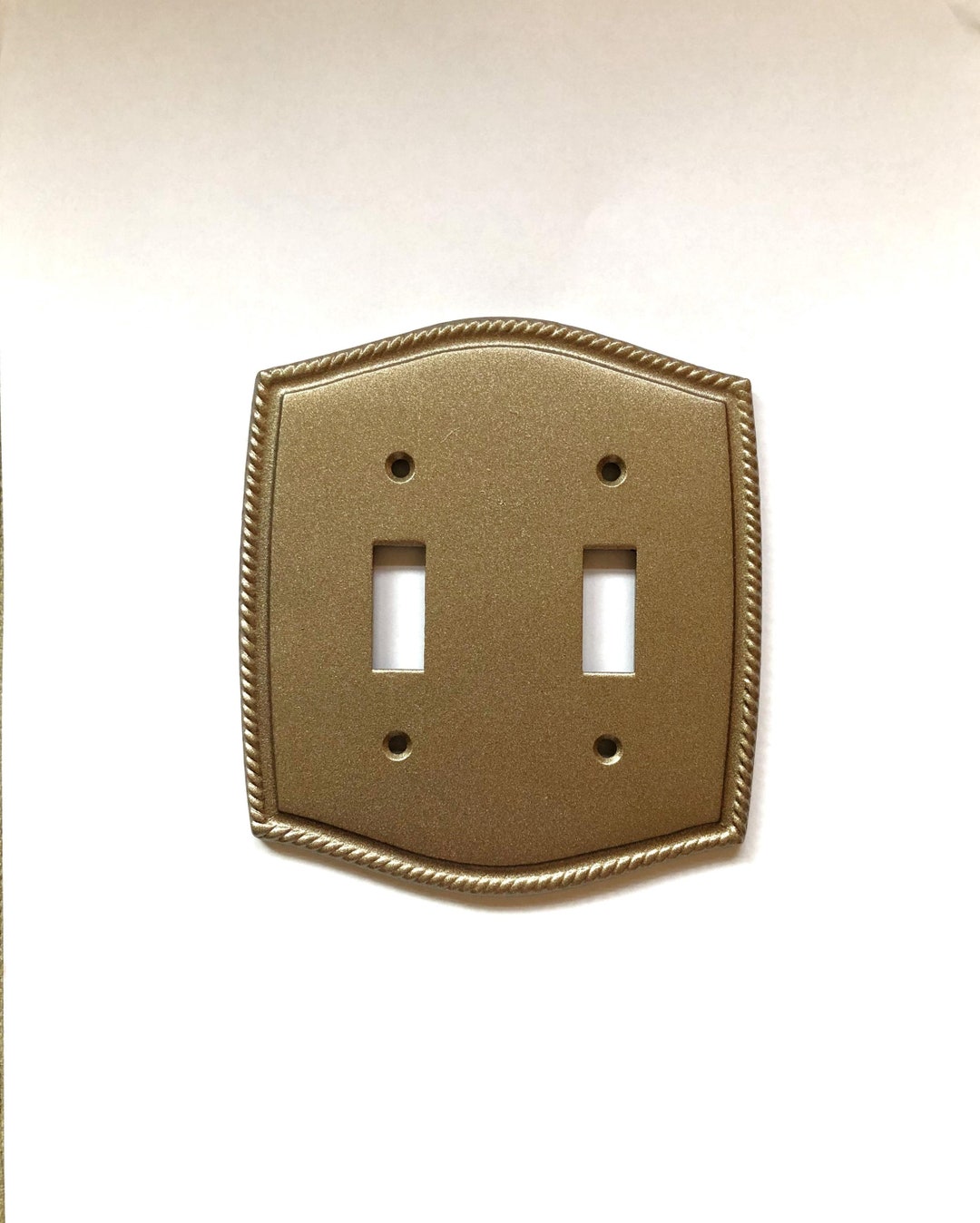 Vintage Double Switch Plate Antique Brass Painted Finish, Light Switch ...