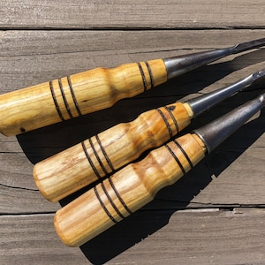 Vintage Bevel Edge Chisels LOT OF 3, PEXTO 1/4", Stanley 1/2", Union 1 ...