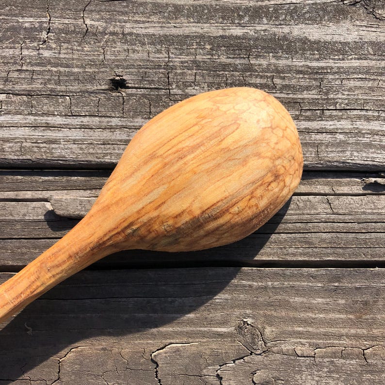 Handmade Wooden Chef's Serving and Cooking Spoon, Spalted Maple Wood ...