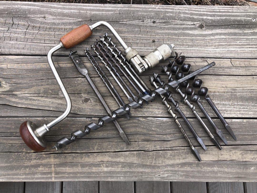 Vintage Millers Falls No 1712- 12 Inch - Auger Bit Brace Vintage Wood ...