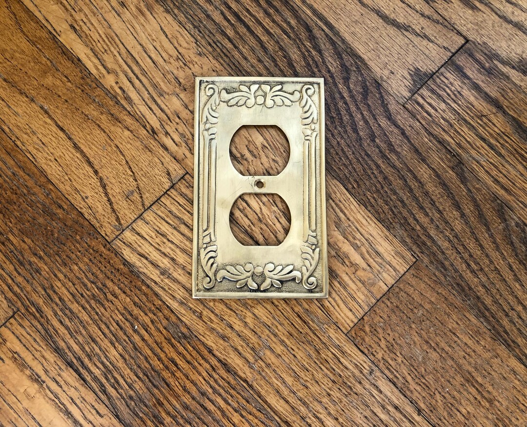 Vintage Brass Outlet Covers 3 AVAILABLE, Victorian Electrical Outlet ...