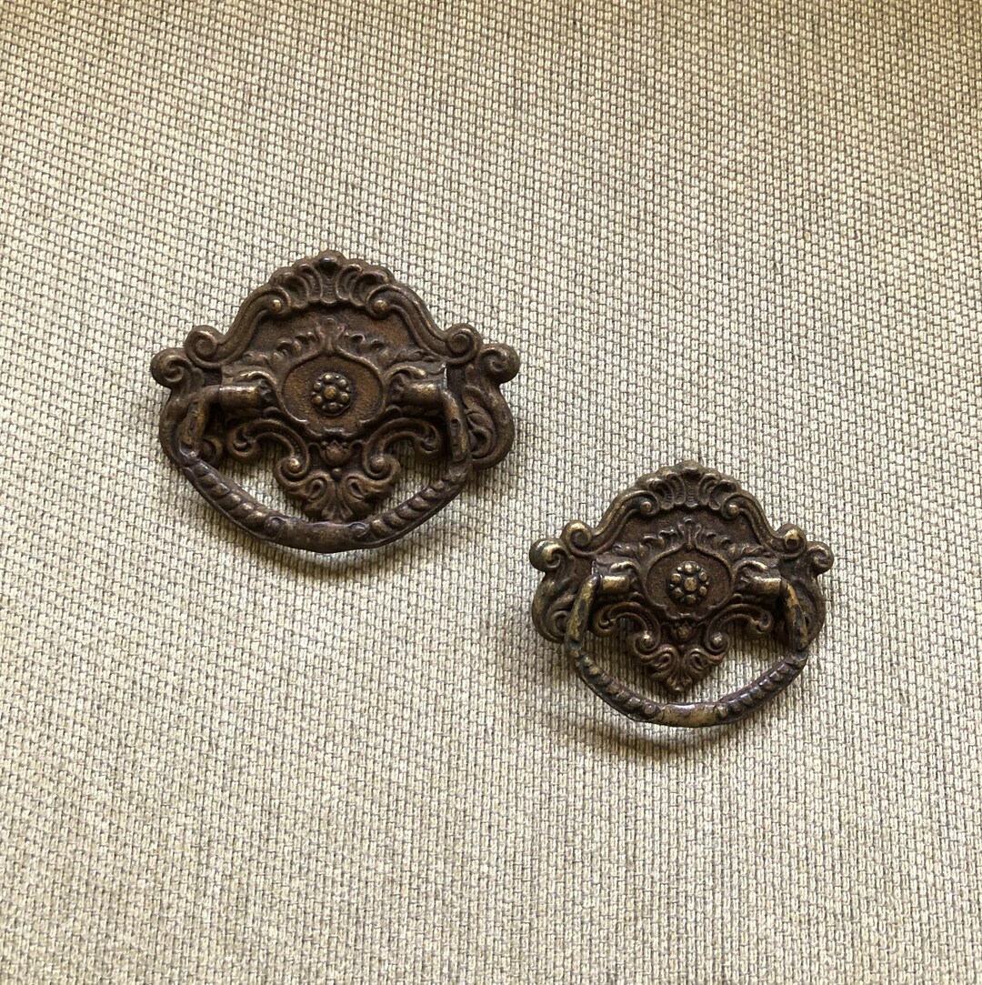 Vintage Victorian Drawer Pulls Brass Color, 2 SIZES AVAILABLE, Dresser ...