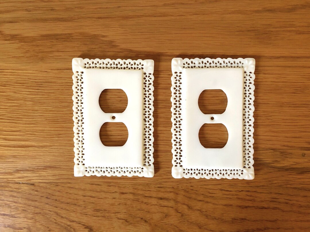 Vintage Outlet Covers 2 AVAILABLE, Shabby Chic, Plastic, Electrical ...
