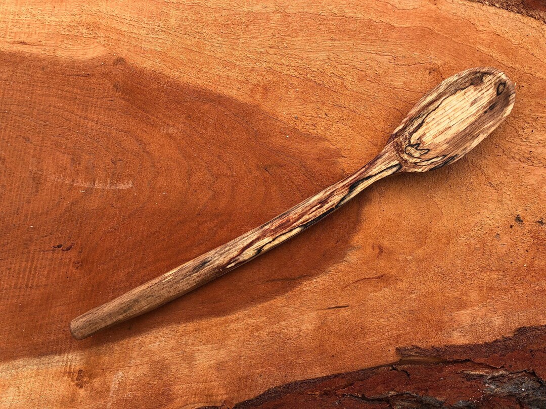 Handmade Wooden Utensils, Wood Serving Spoon, Spalted Beech, Wooden ...