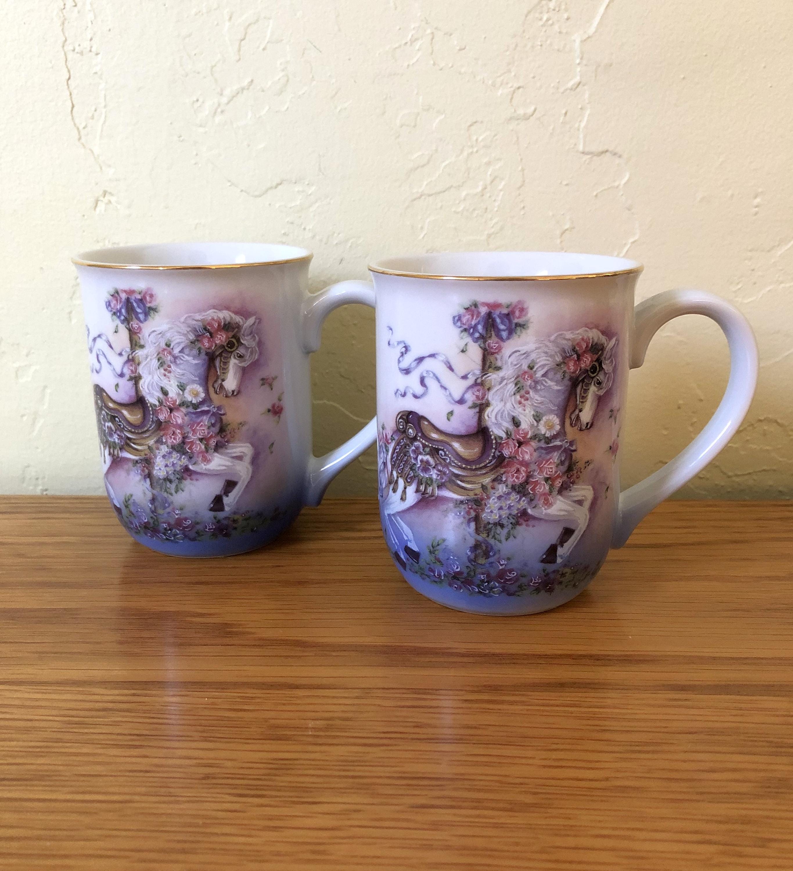 Otagiri Carousel Horse Coffee Mugs 4 AVAILABLE, Merry Go Round, Japan ...