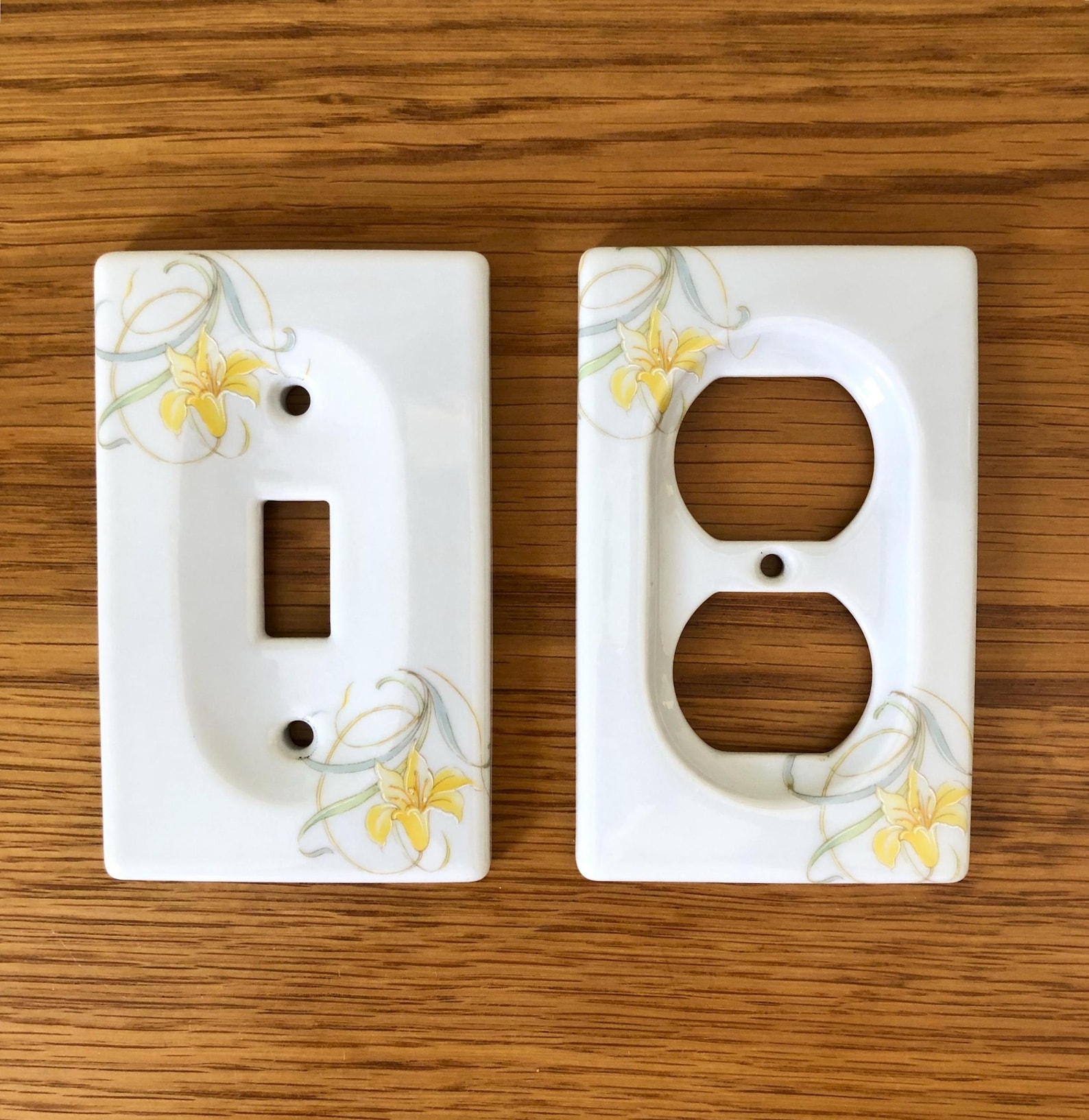 Vintage Ceramic Floral Outlet Cover, Floral Switch Plate, Flowers ...