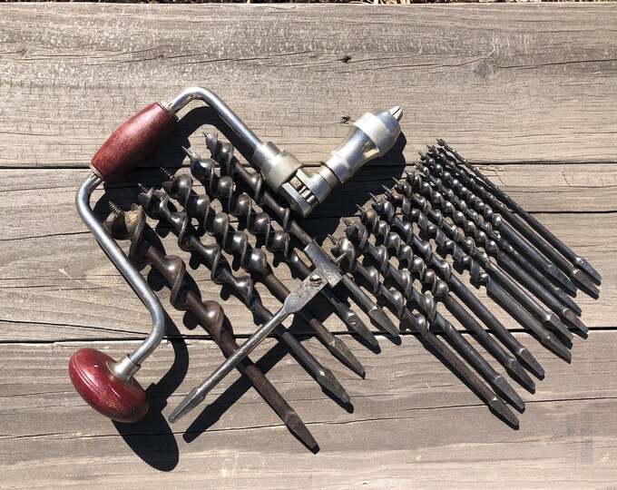 Vintage 10 Inch Bit Brace Auger Bit Brace Vintage Wood Drill Driver ...