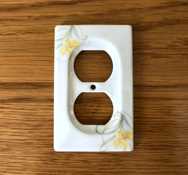 Vintage Ceramic Floral Outlet Cover, Floral Switch Plate, Flowers ...