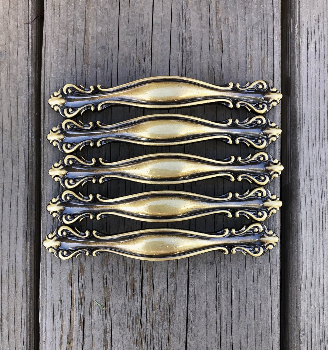 Vintage Antique Brass Finish Drawer Pulls 11 AVAILABLE, Dresser Pulls ...