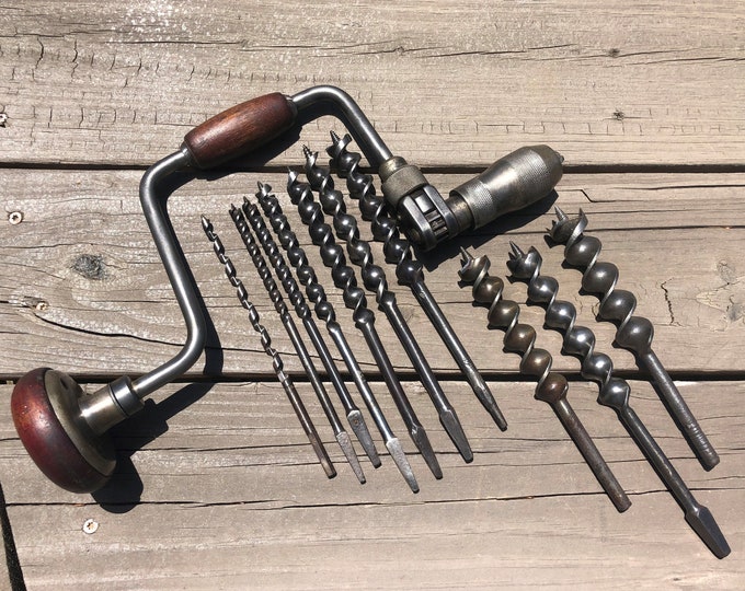 Antique Samson No 4010 - 10 Inch - Auger Bit Brace Vintage Wood Drill ...