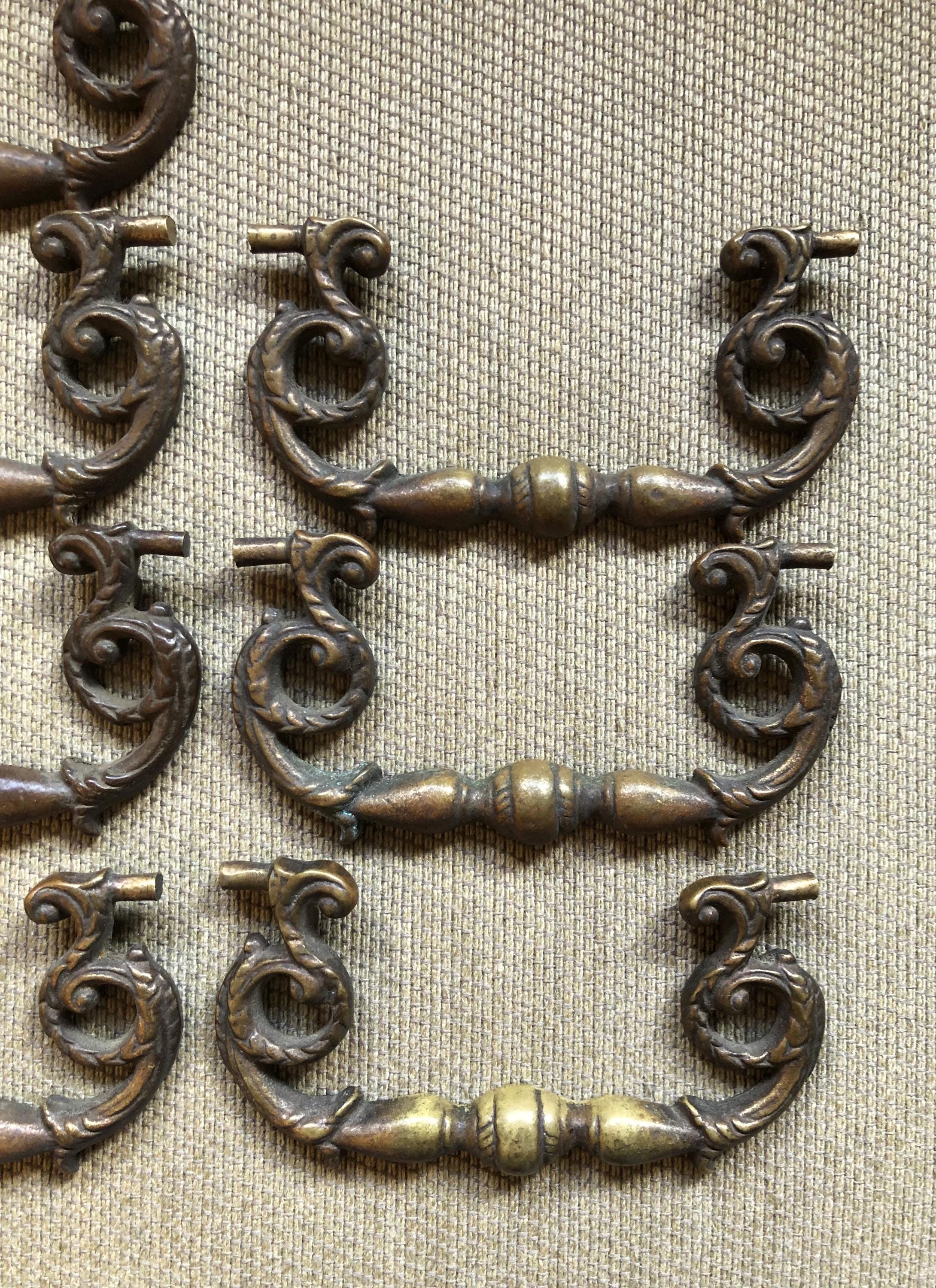 French Provincial Brass Drawer Pull With Rosettes, Victorian Dresser ...