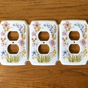 Vintage Single Switch Plates Floral, Outlet Covers Flowers, 2 AVAILABLE ...