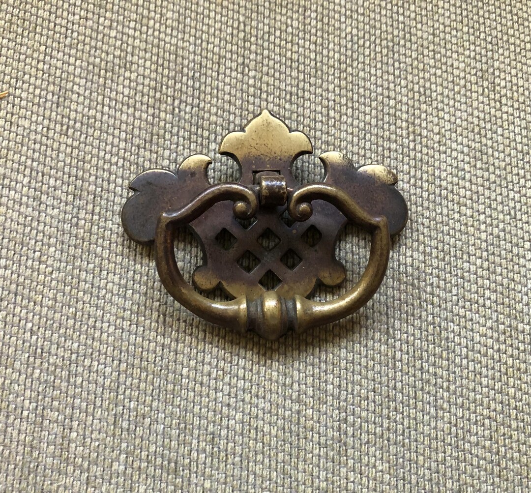 Vintage Brass Chippendale Drawer Pull, Pierced Chippendale Dresser Pull ...
