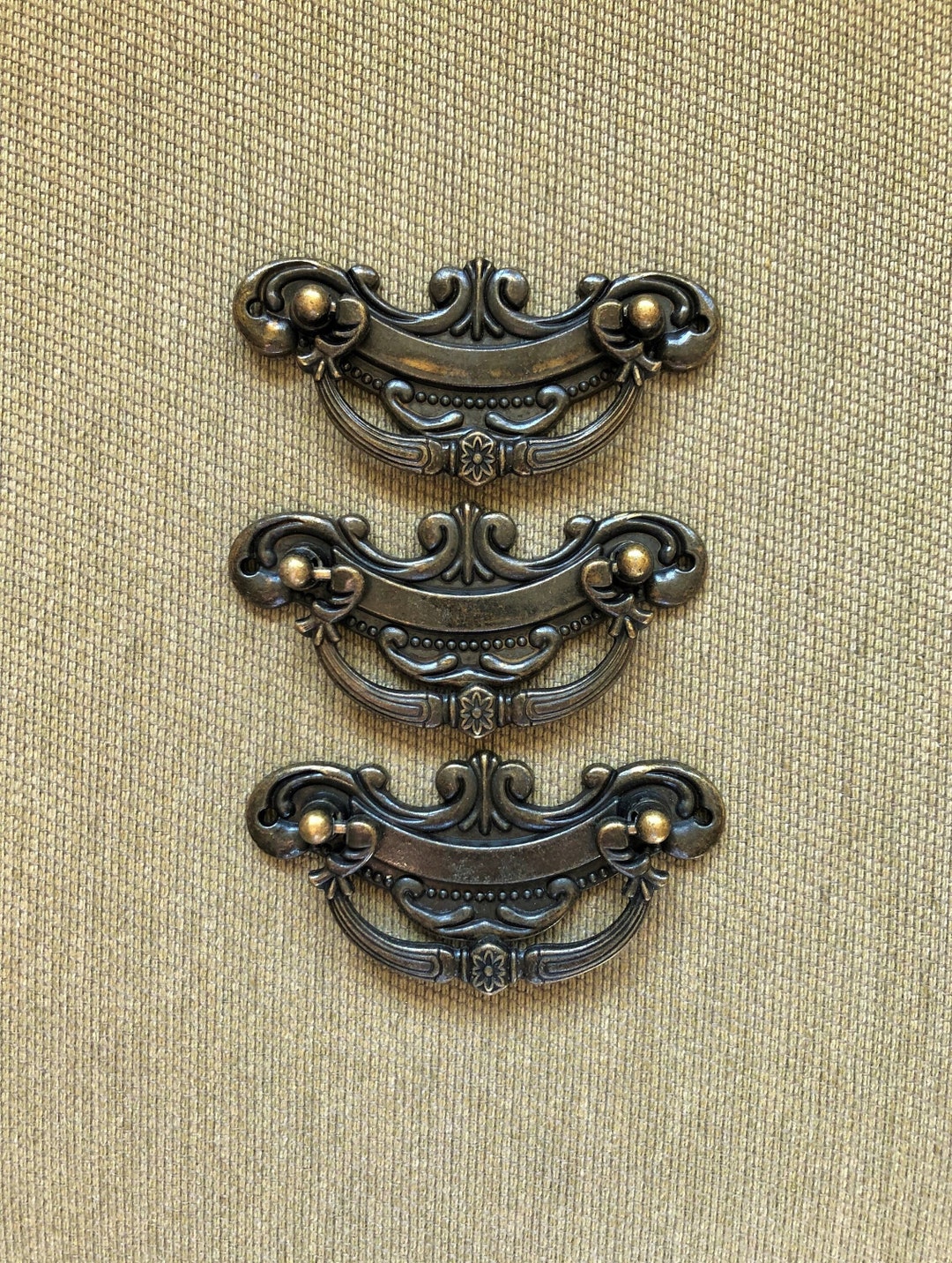 French Provincial Style Drawer Pulls Antique Brass Color Set - Etsy