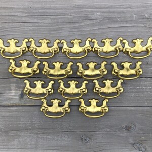 Vintage Chippendale Brass Finish Drawer Pulls SETS OF 2, Fixed Bail ...