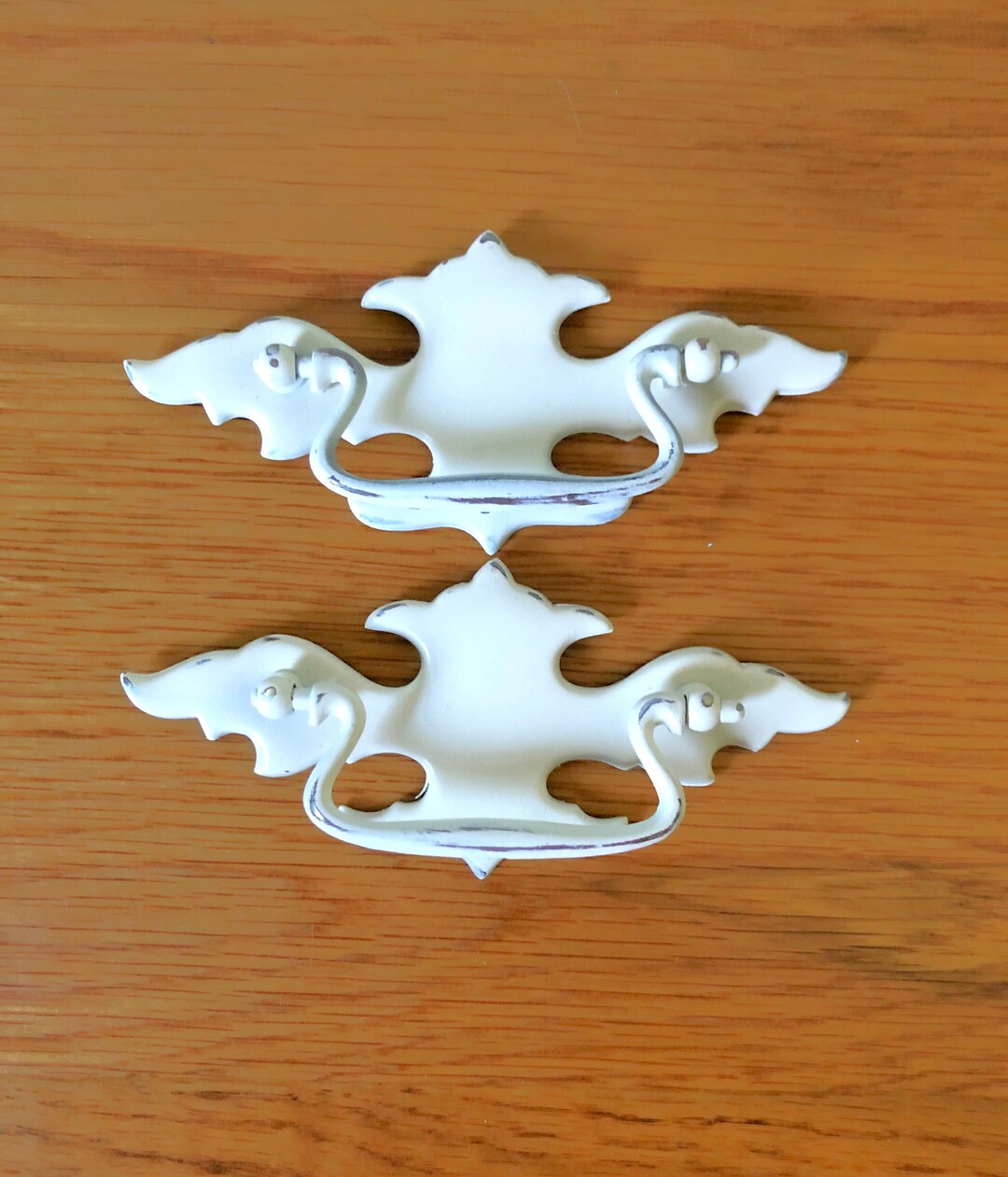 Vintage Chippendale Drawer Pulls 5 AVAILABLE White Painted Finish ...