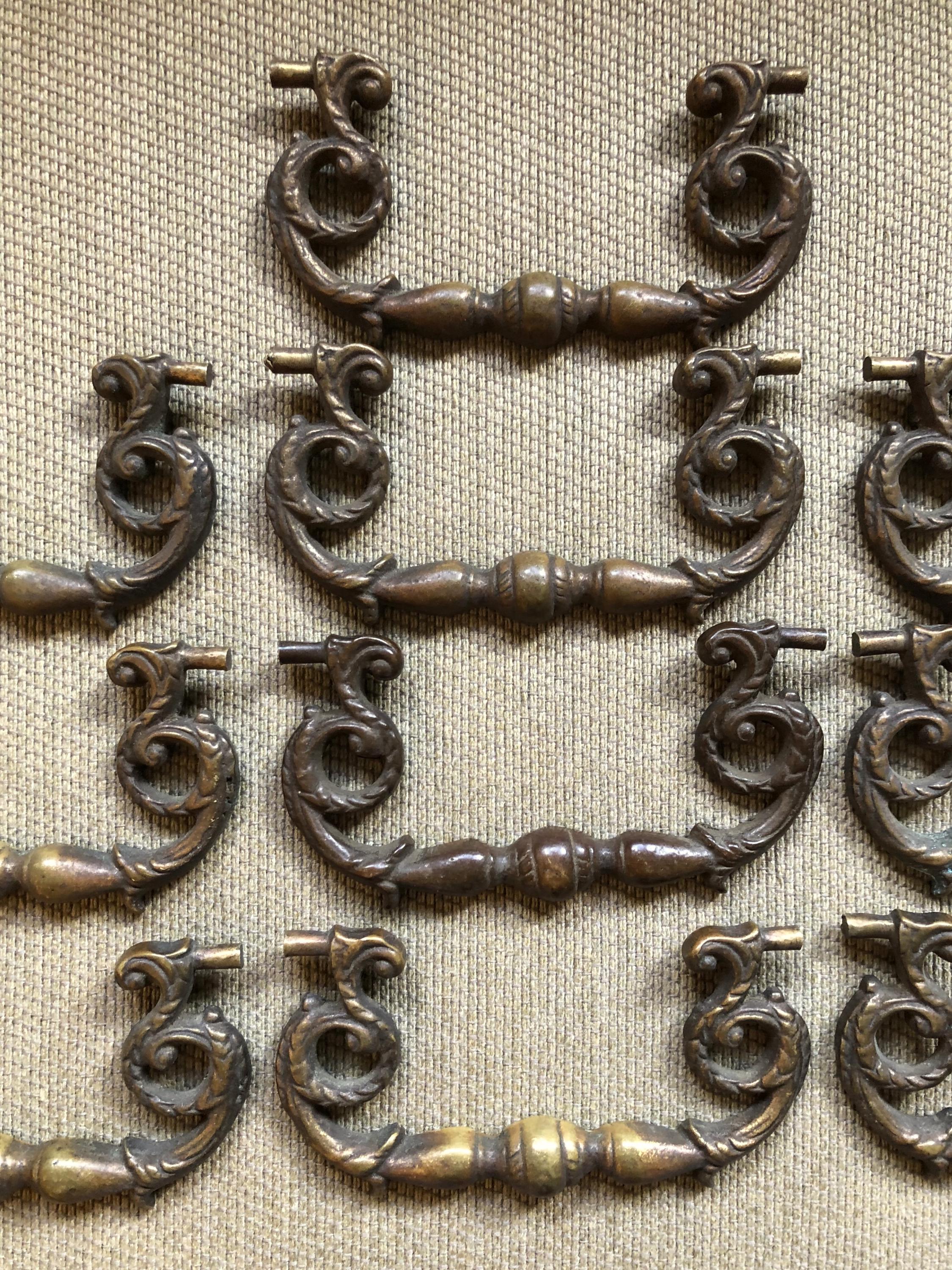 French Provincial Brass Drawer Pull With Rosettes, Victorian Dresser ...
