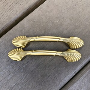 Vintage Polished Brass Finish Drawer Pull Shell End 1 AVAILABLE, Art ...