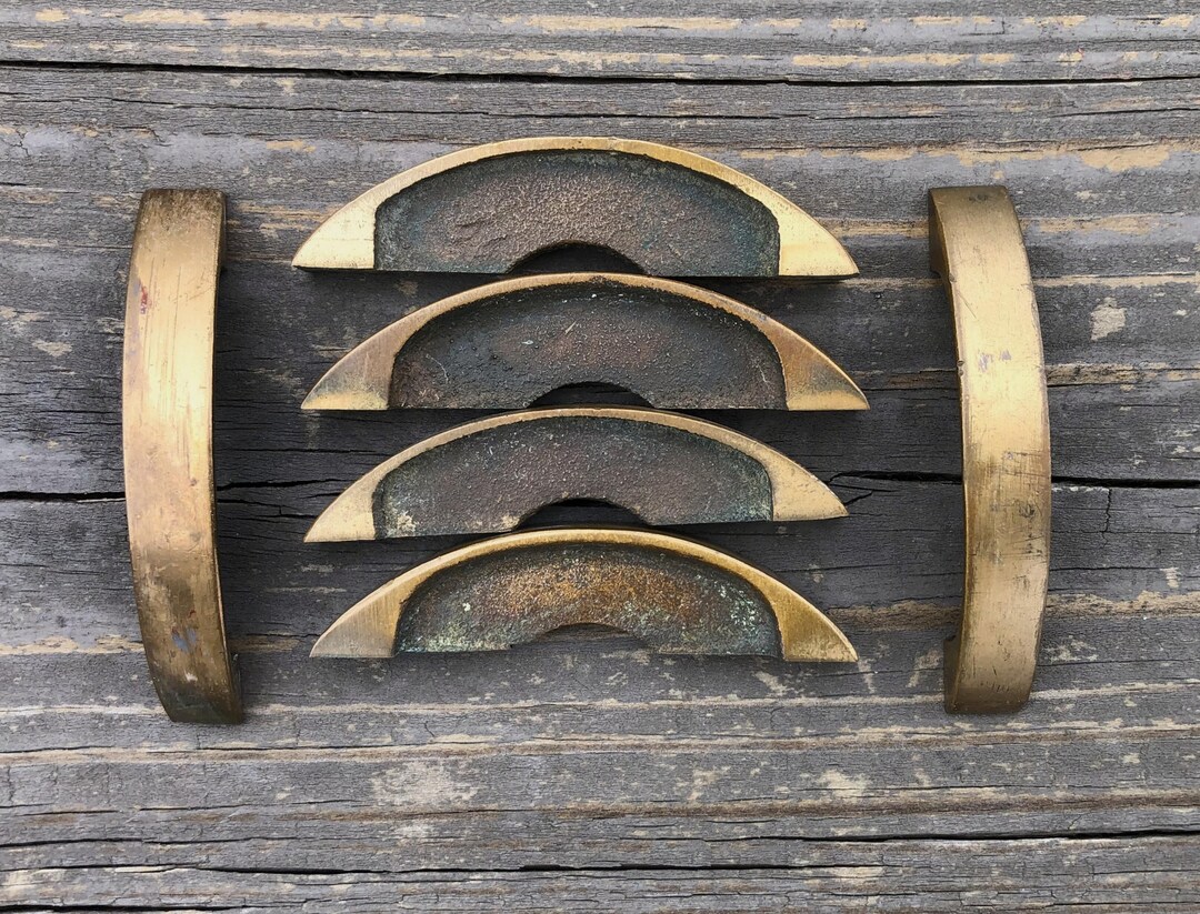 Vintage Brass Plate Drawer Pulls Mid Century MCM 8 AVAILABLE, Mid ...